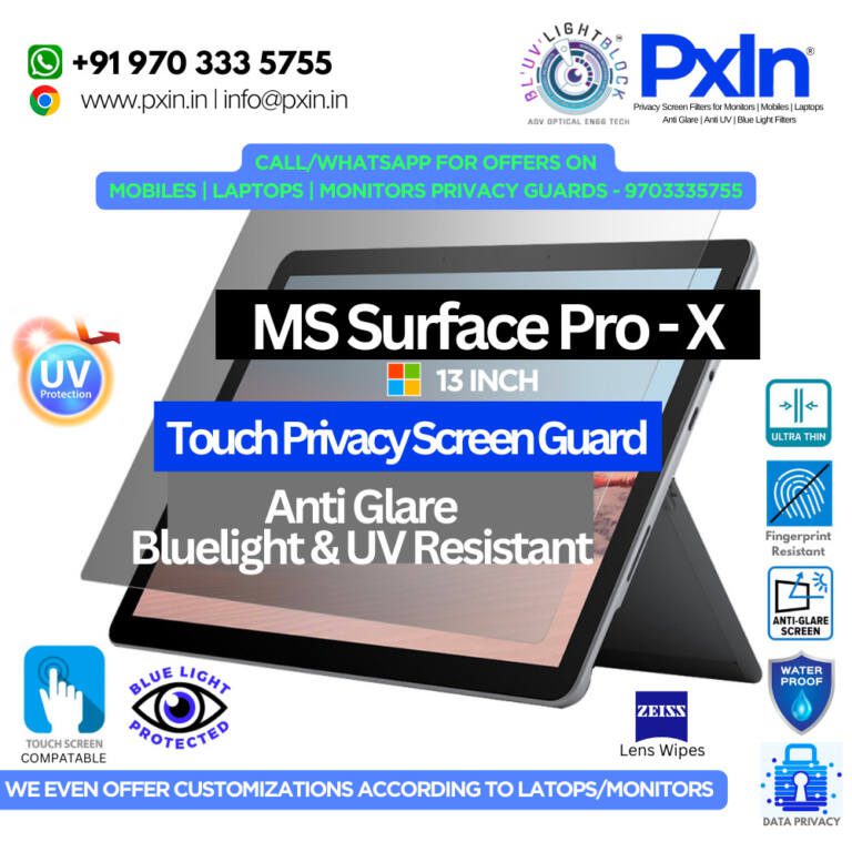 Privacy Screen Guard (Anti-Blue & Anti-Glare) for MS Surface Pro 6 12.3 ...