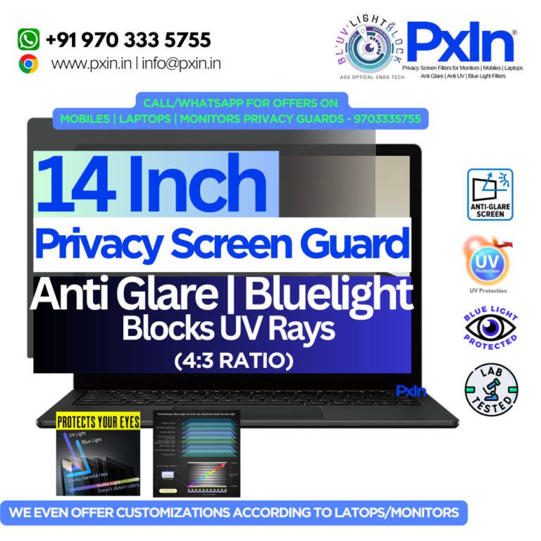 Laptop Privacy Screen (Anti Glare & Anti Blue) Guard | India No.1