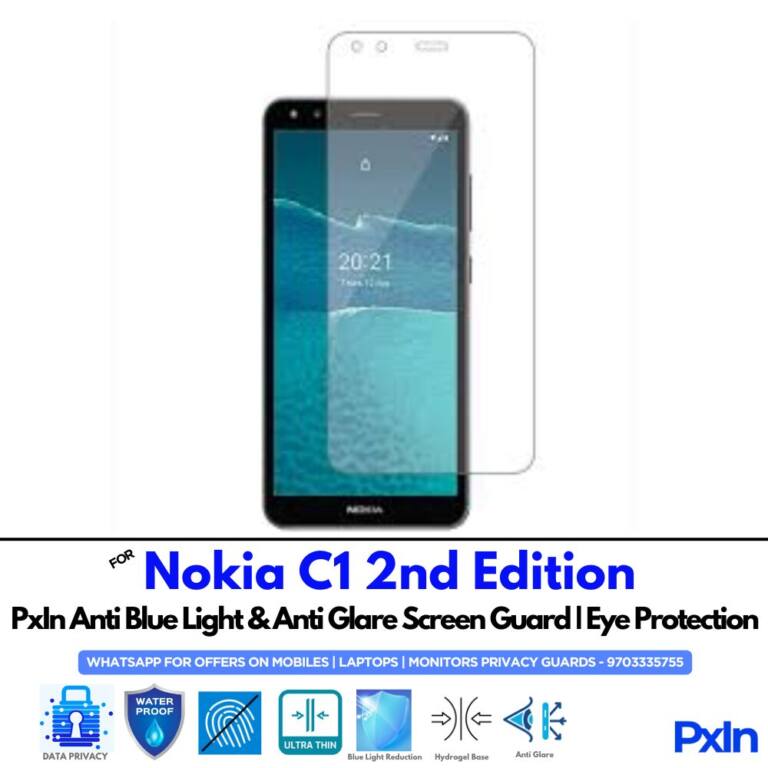 Anti Blue Light and Anti Glare Screen Guard for Nokia C1 2nd Edition ...