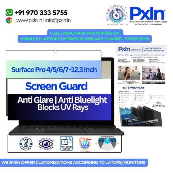Anti Blue Light & Anti Glare Screen Guard for Surface Pro 4/5/6/7 -12.3 ...